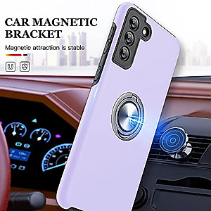 JAME for Samsung Galaxy S21 Plus Case [NOT for S21 or S21 Ultra], Slim Soft Bumper Protective Case for Samsung S21 + Case, with Invisible Ring Holder Kickstand for Galaxy S21 Plus Case, Purple