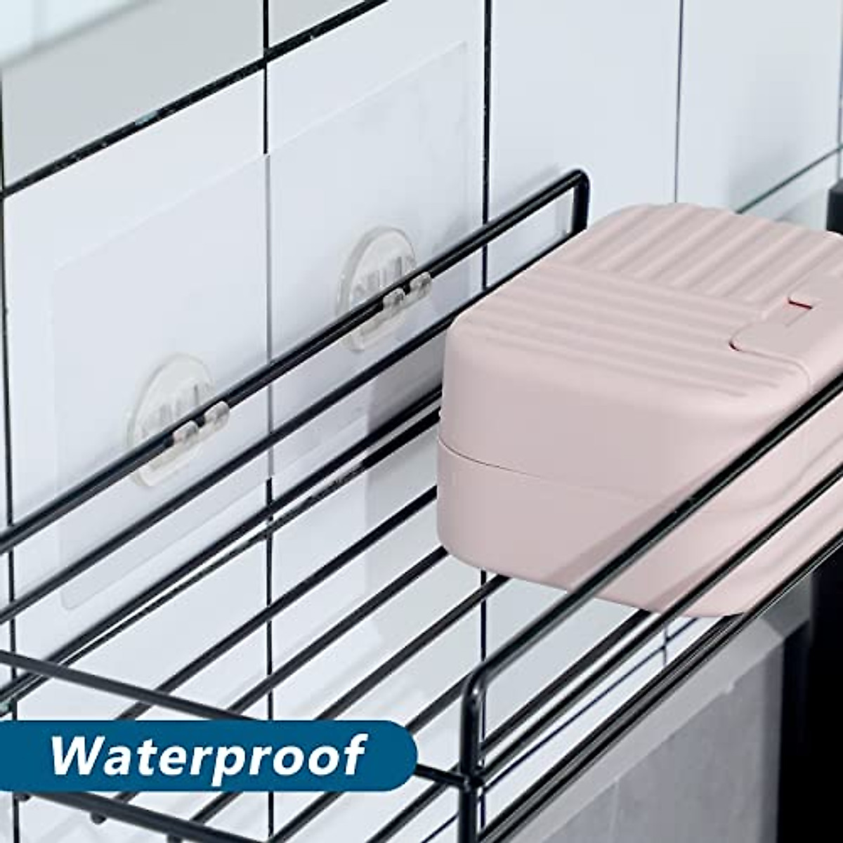 12 Pack Adhesive Hooks Sticker Strong Adhesive Wall Hooks Waterproof Adhesive Hooks for Shower Caddy Adhesive Replacement Clear Strong Sticker Hooks No Drilling Sticky Hanging Hooks (Assorted Hook)