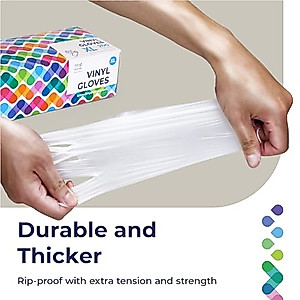 [200 Pack] Disposable Food Prep Vinyl Gloves Large L, Food Service Grade Kitchen Glove for Cooking Handling Serving Cleaning, Clear Powder Free, Latex Free
