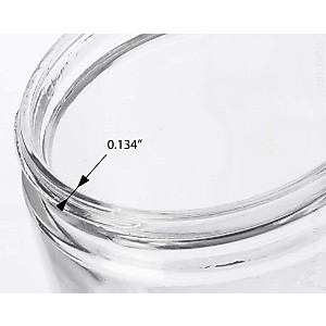16 oz / 480 ml Large Clear Thick Glass Straight Sided Jar with Black Foam Lined Lid (2 pack)