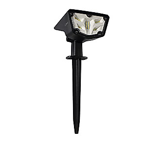 Luma Solar Outdoor Lights 2 Pack | Weatherproof Landscape Lighting with 22 LED Outdoor Lights for Patio, Yard | Garden & Wall Mount | 3 Modes Cool, Warm, Both + Rechargeable All-Night Battery
