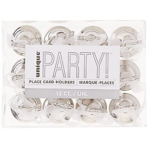 Elegant Silverbell Place Card Holders - (12 Ct) - Premium Silver Finish for Weddings, Receptions & Events