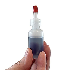510 Central Yorker Squeeze Bottles (1/2oz, 12 Pack) Boston Round with Red Tip Caps - LDPE Plastic - Made in USA