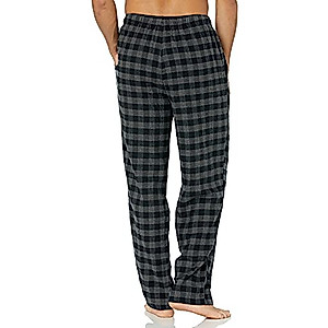 Amazon Essentials Men's Flannel Pajama Pant (Available in Big & Tall), Black Grey Buffalo Plaid, XX-Large