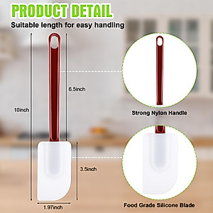 Meekoo Set of 5 Silicone Spatula Rubber Spatulas Heat Resistant Silicone Spatulas High Temp Commercial Silicone Spatula for Kitchen Cooking Mixing Frying Spreading Baking, Dishwasher Safe(10 Inches)