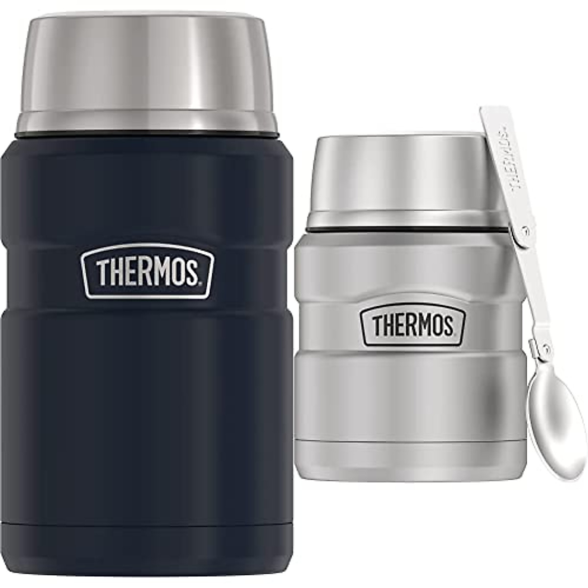 THERMOS Stainless King Vacuum-Insulated Food Jars, 24 Ounce (product 1) and 16 Ounce (product 2)