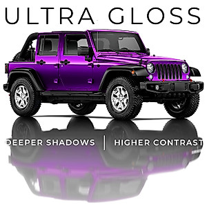 VViViD+ Ultra Gloss Candy Purple Vinyl Car Wrap Premium Paint Replacement Film Roll with Nano Air Release Technology, Stretchable Protective Cap Liner, Self Adhesive (1ft x 5ft)