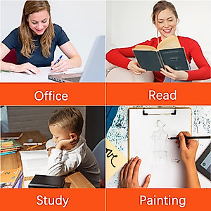 AQINGLING LED Desk Lamp with ​USB Charging Port Nightlight, Eye-Caring Desk Lights for Home Office, 5 Modes Dimmable, Auto Timer, Black