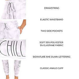 Rae Dunn Women's Sleepwear, CHILL Pajama Joggers for Women with Pockets, Pajama pants for women, Light Gray, X-Large