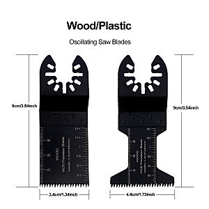 20PCS Wood/Metal Oscillating Multitool Quick Release Saw Blades Fit Fein Multimaster Porter Cable Black & Decker Bosch Dremel Craftsman Ridgid Ryobi Makita Milwaukee Dewalt