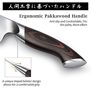 HOSHANHO 7 Inch Nakiri Knife, Japanese AUS-10 High Carbon Stainless Steel Chef Knife, Multipurpose Meat Vegetable Sharp Kitchen Knife with Ergonomic Pakkawood Handle