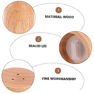 Pepper Shaker Bamboo Wooden Jar Seasoning Bottle Pepper Shakers Salt Shaker Seasoning Box Condiment Bottles Wooden Pepper Can Salt Bottle Storage Spices