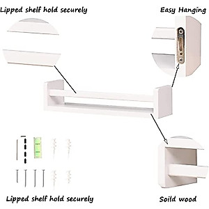 Nursery Floating Shelf, Wall Mounted Nursery Book Shelves,Set of 2 Rustic U Shaped Book Shelf Organizer for Farmhouse Decor,Corner Display Hanging Spice Rack for Bathroom Kitchen.