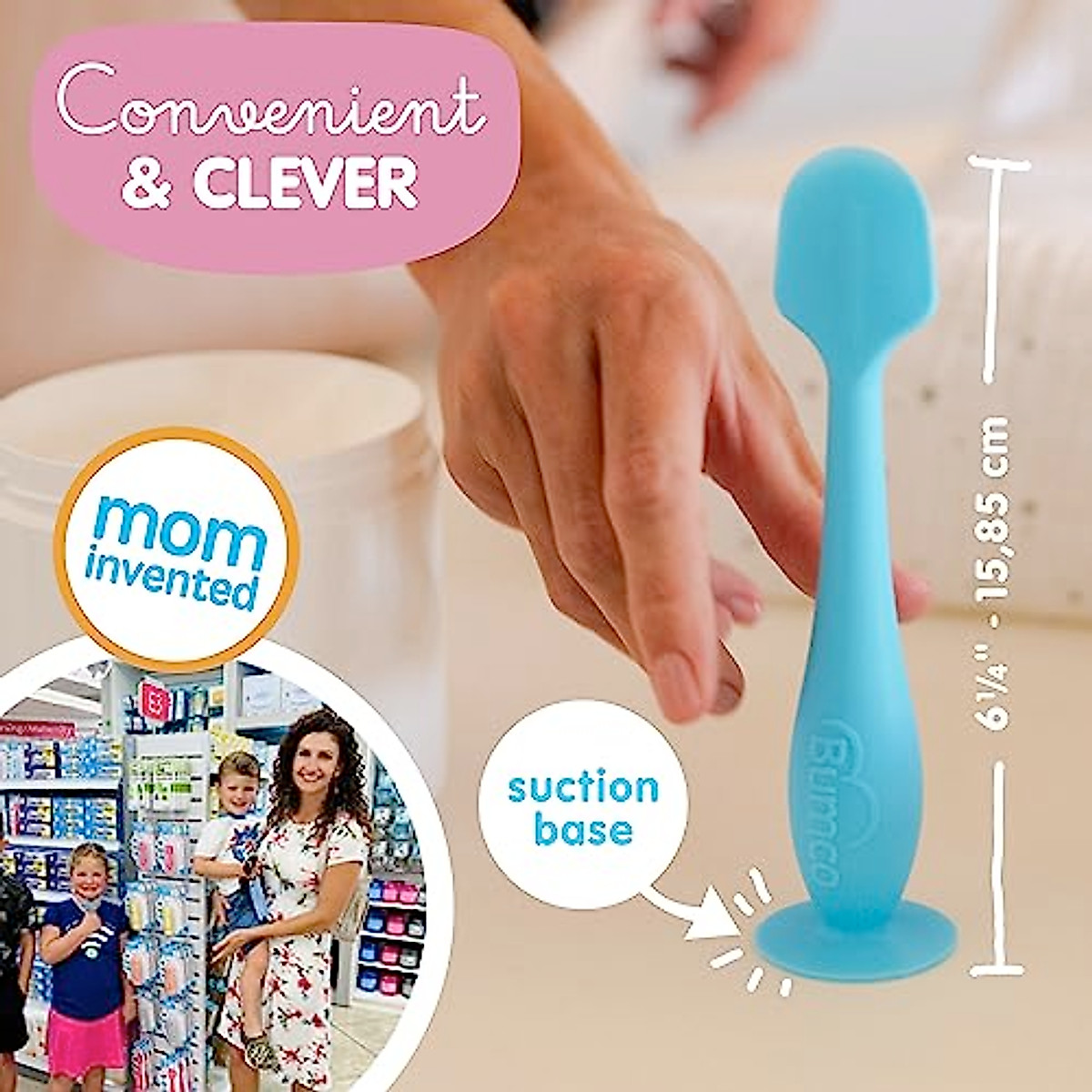 Bumco Diaper Cream Spatula (2-Pack) - BPA-Free Diaper Bag Essentials, Soft & Flexible Butt Spatula Baby, Mom-Invented Butt Paste Spatula, Diaper Cream Applicator, Bumco Baby Bum Brush, Diaper Spatula