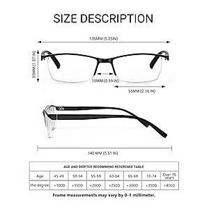 TERAISE 4PCS Fashion Anti-blue light Reading Glasses Men Women Computer Reader(1.5X)