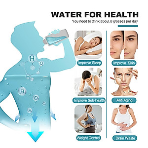 Hydrogen Water Bottle,Hydrogen Water Bottle Generator with Time Reminder Stickers,Rechargeable Portable Glass Hydrogen Water Ionizer Machine for Home Office Travel