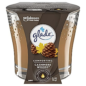 Glade Candle Jar, Air Freshener, Cashmere Woods, 3.4 Oz
