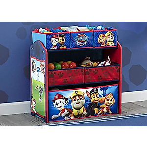 Delta Children Kids Table and Chair Set with Storage (2 Chairs Included) Plus Design & Store 6 Bin Toy Storage Organizer - Ideal for Arts & Crafts, Homeschooling, Homework & More, Nick Jr. PAW Patrol