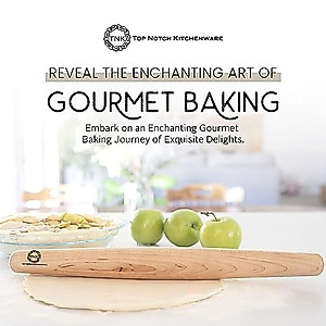 Sugar Maple French Style Rolling Pin: Tapered Solid Wood Design. Hand Crafted in the USA. By Top Notch Kitchenware!