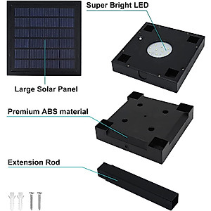 CORESLUX Solar Post Cap Light Lamp Outdoor Floor Lamp, Super Bright Solar Outdoor Lights Waterproof Landscape Path Lights for Garden Yard Walkway 2 Pack