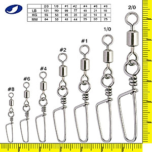 60/90/120/150 Pcs American Swivel with Coast Lock Snap Black Nickel Fishing Snaps Kit Hooked Cross Snaps Stainless Steel Sea Fishing Tackle Hook Lure Connector Fishing Swivel 7 Size (1/0, 150 pcs)