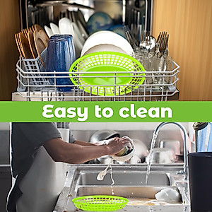 GothaBach 24 Pack Fast Food Baskets, Plastic Fast Food Restaurant Baskets, Bread Fry Baskets Serving Tray for Hot Dogs, Chicken, Burgers, Sandwiches, Fries(Green)