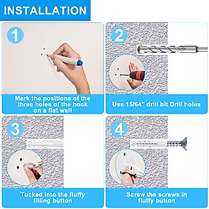 Yzerel Ceiling Hooks for Hanging Plants - Metal Plant Bracket Iron Wall Mount Lanterns Hangers for Hanging Bird Feeders, Lanterns, Wind Chimes, Planters, Outdoor Decoration Hooks（2pack） (White)