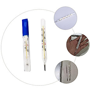 Healeved 4 Pcs Adult Temperature Measurement Glass Oral Temperature Fast Reading Temperature Home Supplies, Easy to Read