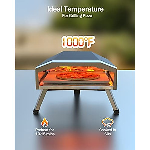 RIEDHOFF 12 Gas Pizza Oven, Outdoor Pizza Oven Propane with Foldable Legs, Portable Pizza Oven for Outside, Backyard, Camping, Party Cooking