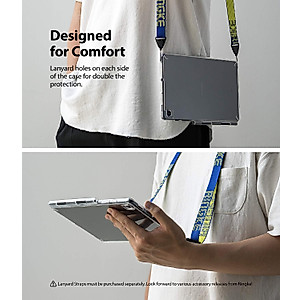 Ringke Fusion Case [Built-in Pen Holder] Compatible with Samsung Galaxy Tab S6 Lite Case 10.4 Inch 2024/2022 / 2020, Transparent Hard Back Shockproof Cover - Clear