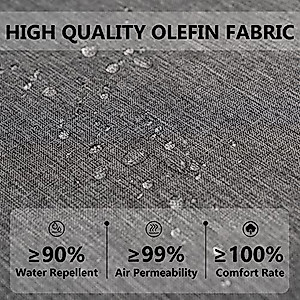 Sundale Outdoor Waterproof Olefin Chaise Lounge Cushions, Outdoor/Indoor Durable Thicken Pad with Straps, Perfect for Courtyard, Patio, Garden, Living Room (Dark Gray, 72" W x 21" D x 4" T)