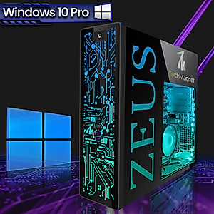 TechMagnet Gaming Desktop PC, Intel i7 6th Gen, Zeus Pro 6, GT 1030, 32GB RAM ARGB, 1TB SSD + 2TB HDD, RGB Front Panel 385 Patterns, RGB Kit, Win 10 Pro (Renewed)