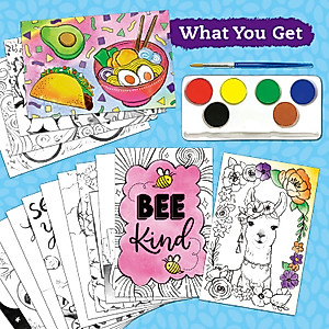 Klutz Watercolor Wishes Postcard Kit, 19 Piece Set, Multicolor