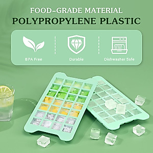 Ice Cube Tray for Freezer with Bin: Easy Release 1Inch Ice Cube Maker with Lid and Bin - Stacking Ice Making Tray with Covered Ice Bin - 3Pack Ice Tray for Freezing Herbs