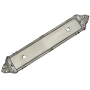Cosmas 10 Pack 9466SN Satin Nickel Cabinet Hardware Handle Pull Backplate/Back Plate - 3" Inch (76mm) Hole Centers