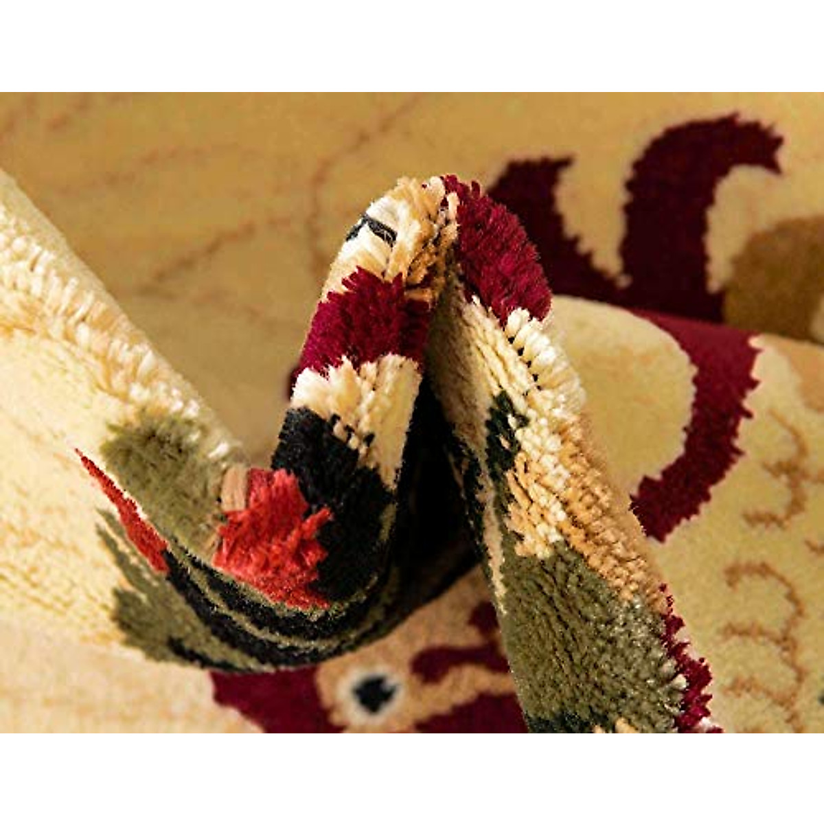 Unique Loom Barnyard Collection French Country Inspired Cottage Rooster Design Area Rug (5' 0 x 5' 0 Octagon, Ivory/Olive)