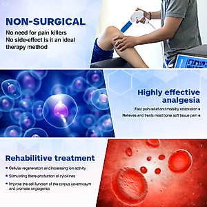 nubulala Shock Wave Therapy Machine with 10 Bar for Joint and Muscle Pain Relief, Muscle and Bone Tissue Regeneration, Painless, Non-Invasive, No Side Effects