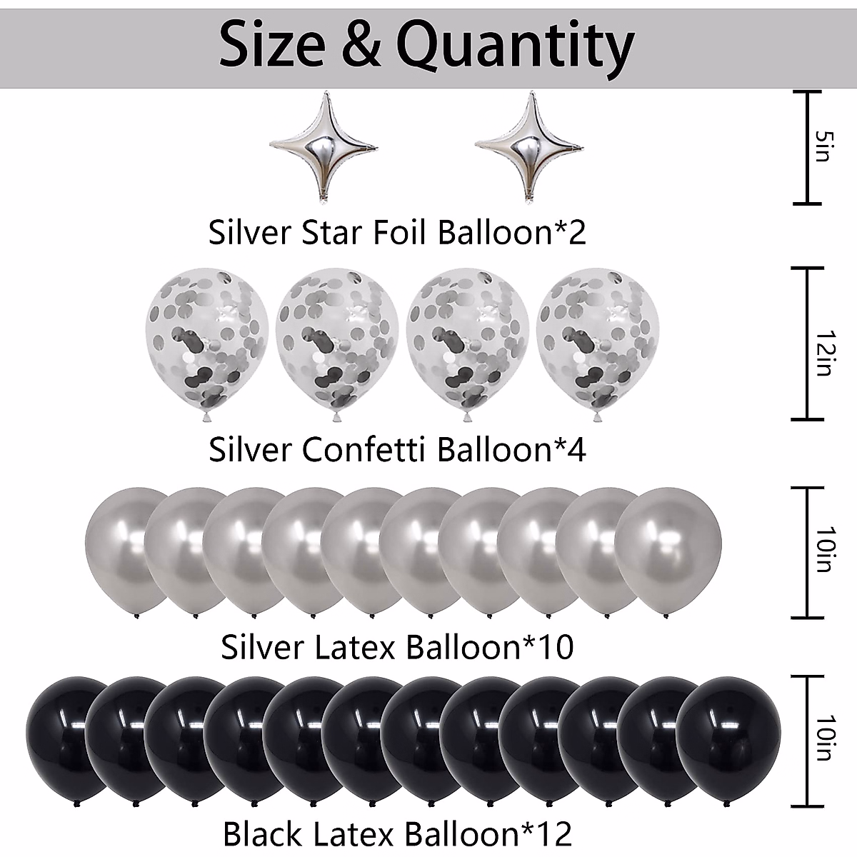 NANINUNENO 22nd Black Silver Birthday Party Decorations for Men Women, Happy 22 Birthday Party Supplies with Black Happy Birthday Banner,22 Number Balloons, Silver Foil Stars, Happy Birthday Balloons