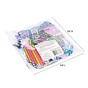 Fashion Angels Vinyl Sticker Pack - Includes 200 Large Y2k Stickers - Water Resistant Stickers - Kids Vinyl Sticker Assortment for Planners - Accessorize Notebooks, Journals & More - Multi