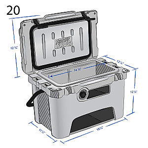 Frosted Frog Green Camo 20 Quart Ice Chest Heavy Duty High Performance Roto-Molded Commercial Grade Insulated Cooler