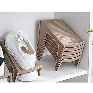 LUVADU ZCX Shoe Slots Organizer 5pcs Double Layer Rack Household,Space Saver Shoes Rack Storage Organization Holder Shoe Racks