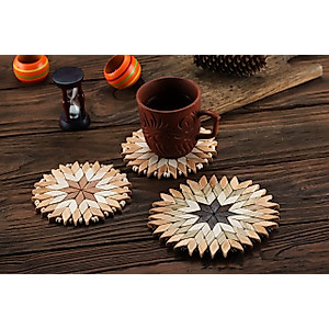 Set of 3 Small Handmade Wooden Trivets for Hot Dishes - Two 6" and one 7"- Coasters and Hot Pads - Great Kitchen Gift Idea - by SPL Woodcraft Ukraine