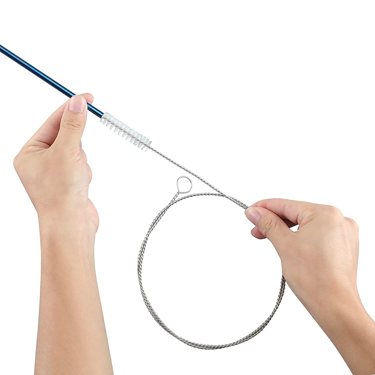 40 Inches Brush Cleaner for Cleaning Straw, Kegerator, Feeding Tube, Siphon Hose, Sunroof Drain, Refrigerator Drain, 4PCS (White)