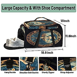 Ballet Logo Teal（01） Gym Duffle Bag for Traveling Sports Tote Gym Bag with Shoes Compartment Water-resistant Workout Bag Weekender Bag Backpack for Men Women