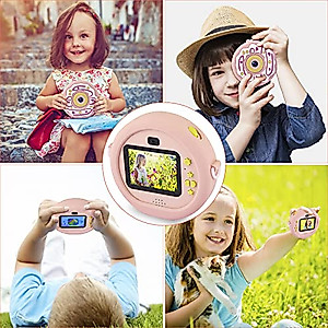 Kids Camera for Girls and Boys, Hacevida Kids Digital Camera with 1080P HD Dual Lens 8X Zoom 32GB TF Card, Toddler Camera Best Christmas Birthday Gifts for Toddler Kids 3 Years Old and Up