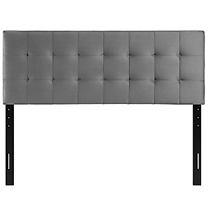 Modway Lily Biscuit Tufted Full Performance Velvet Headboard, Gray