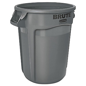 Rubbermaid Commercial 262000GRA Round Brute Container, Plastic, 20 gal, Gray