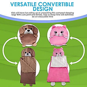 Girl's Nap Buddies Deer Preschool Nap Mat, Toddler Sleeping Bag with Pillow for Daycare, Ages 3+