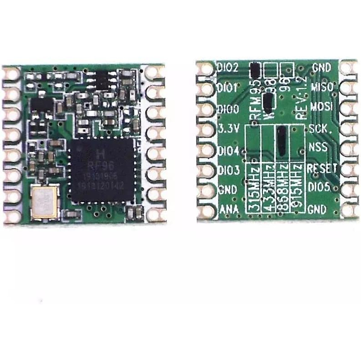 Lubeby Smart HopeRF Original sx1276 Based RF Module, LoRa1276 RFM95W 915Mhz Lora Ultra Long Range Transceiver (RFM95W (915MHz) * 2 PCS)