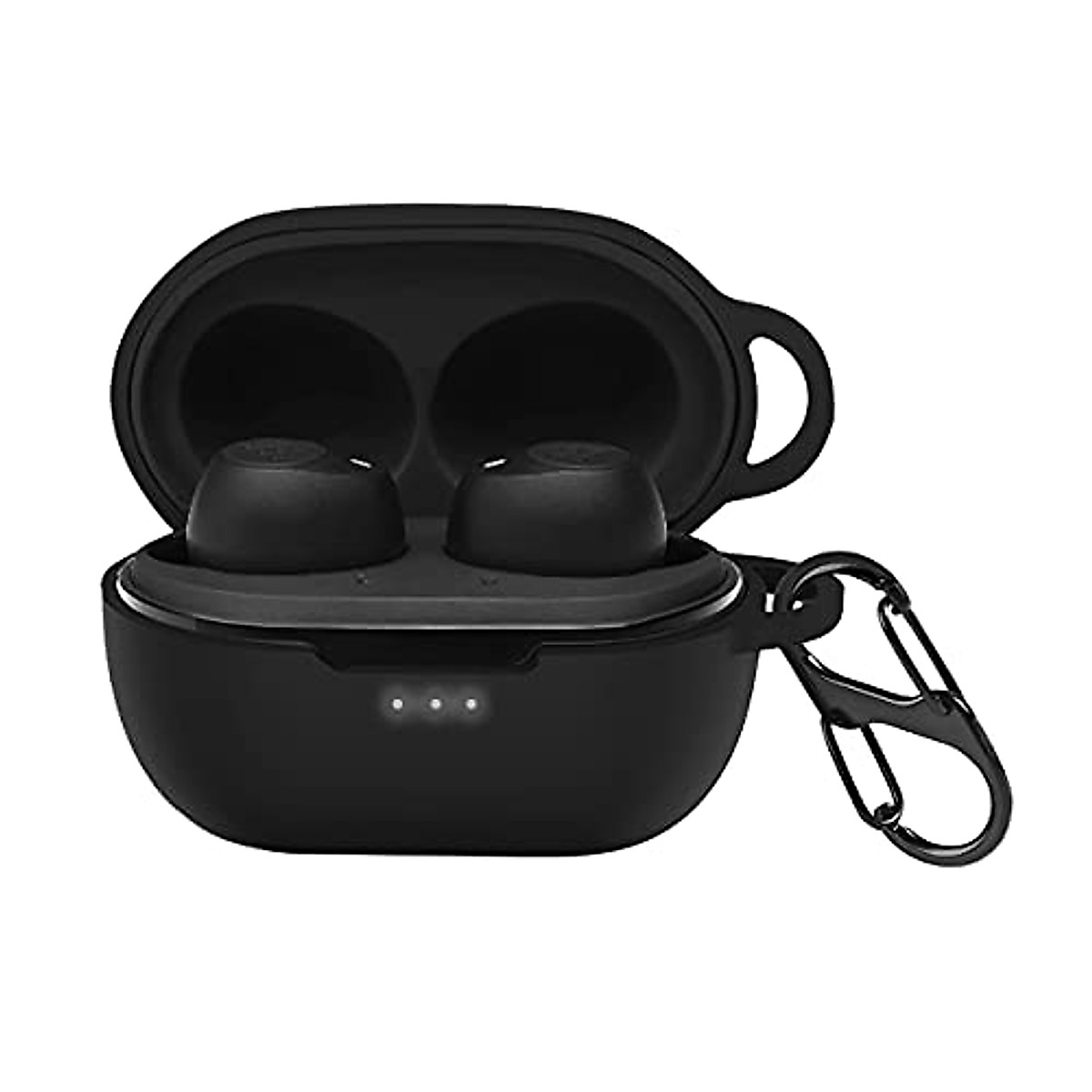 Haotop Anti-Lost & Shockproof Protective Silicone Case Compatible with JBL Tune 115TWS (Black)